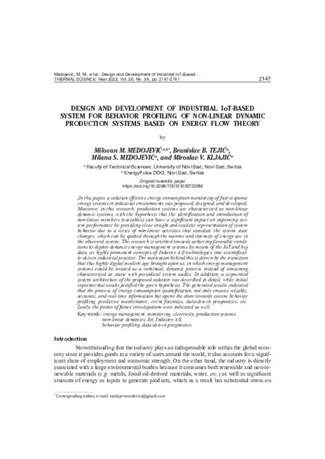Pdf Design And Development Of Industrial Iot Based System For