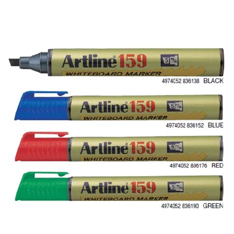 Ek 159 Artline Whiteboard Chisel Marker Bk B R G