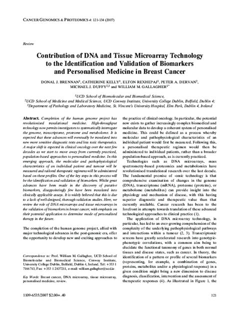 Pdf Contribution Of Dna And Tissue Microarray Technology To The Identification And Validation