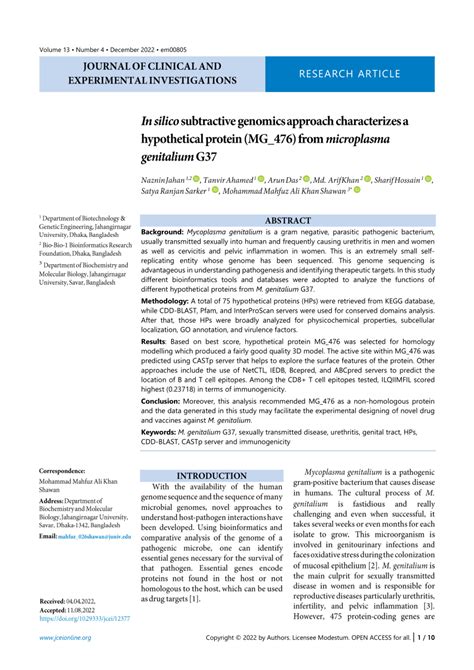 Pdf In Silico Subtractive Genomics Approach Characterizes A