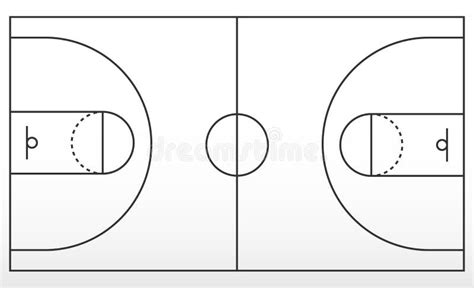 Basketball Court Markup Outline Of Lines On Basketball Court Stock