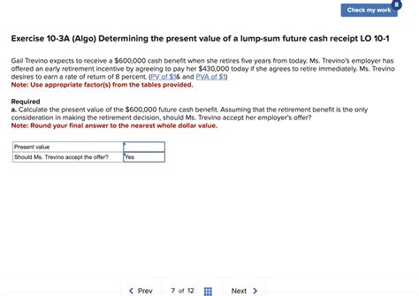 Solved Exercise A Algo Determining The Present Value Chegg