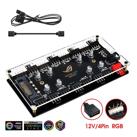 12v 4pin Rgb 5v 3 Pin Argb Cable Splitter Hub Sata 4d Powered Extension