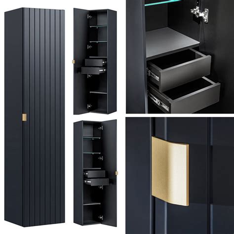 Lomadox Hochschrank Puebla 56 Blue Badezimmer Mit Innenliegenden