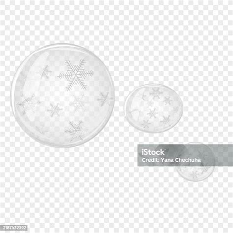 눈송이가 있는 투명한 물 거품 비눗방울 크리스탈 유리 공 뷰티제품 보습 스킨케어 투명한 거품 평면도 스플래스트 스플래쉬 건강한 생활방식에 대한 스톡 벡터 아트 및 기타