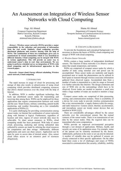 Pdf An Assessment On Integration Of Wireless Sensor Networks With Cloud Computing