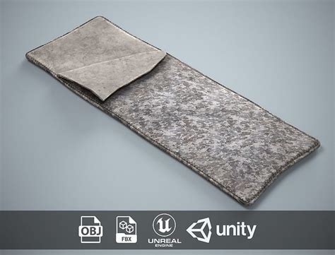 3d Model Military Sleeping Bag Winter Pixel Bedroll Vr Ar Low