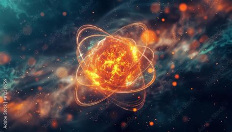 Showcase A Theoretical Model Of An Atom With A Nucleus At Its Center Surrounded By Electron