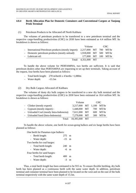 Pdf 484 Berth Allocation Plan For Domestic Containers And