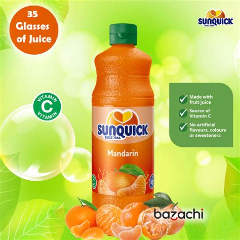 Sunquick Real Mandarin Fruit Concentrate Bottle 700ml Bazachi