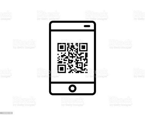 Scan Qr Code Icon Barcode Scanner Phone App Thin Line Web Symbol On White Background Editable