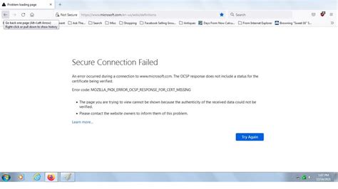 connection failed message on mse def site can t run any antivirus or