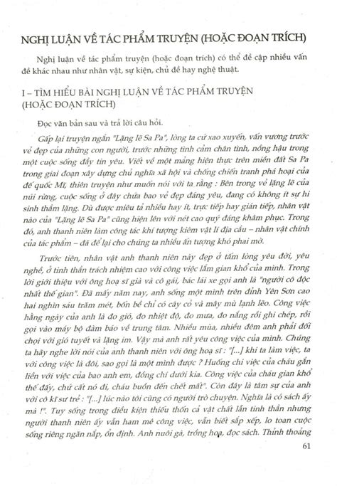[sgk Scan] Nghị Luận Về Tác Phẩm Truyện Hoặc đoạn Trích Sách Giáo