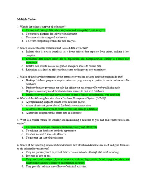 M2 Group 3 Quiz 2 Draft For Multiple Choice Questions Download Free Pdf Databases Computer