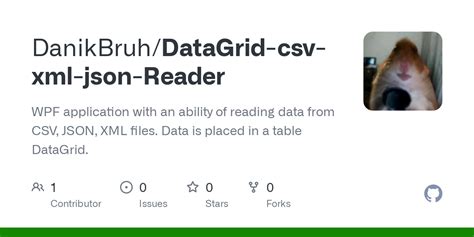 Github Danikbruhdatagrid Csv Xml Json Reader Wpf Application With
