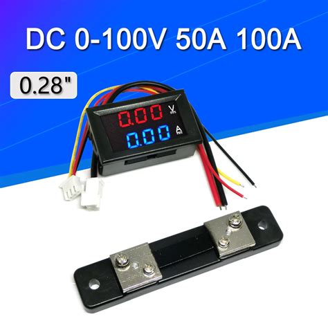 Mini Digital Voltmeter Ammeter DC0 100V 50A 100A Panel Volt Voltage