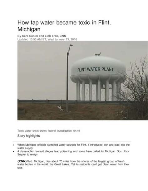 Flint Water Crisis Presentation Ppt