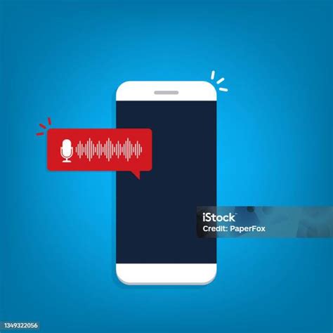 音声メッセージ チャット通知またはオーディオ ポッドキャスト通知スマートフォンの画面上のバブルのスピーチベクトルの図 Eコマースのベクター