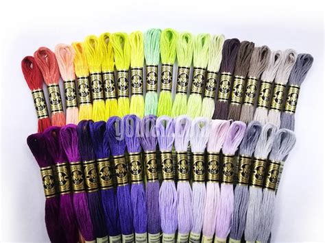 Dmc Floss Thread Set 35 New Colors Mouline Thread Set Etsy