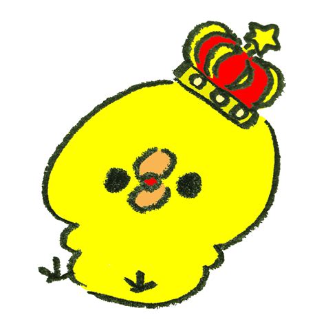 王冠をかぶってころころしてるひよこのイラスト ゆるくてかわいい無料イラスト素材屋「ぴよたそ」