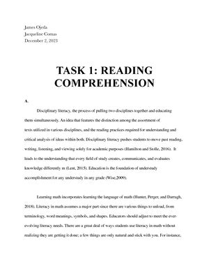 Solved A Explain The Value Of Disciplinary Literacy Use 1 Specific