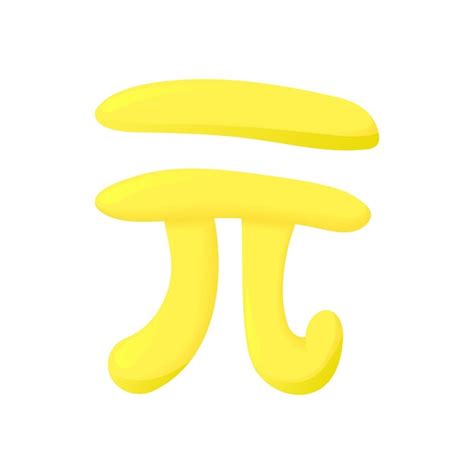 Icono de signo pi en estilo de dibujos animados aislado sobre fondo blanco símbolo matemático