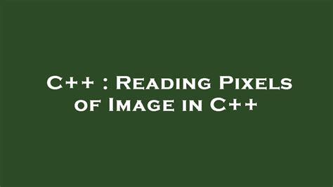 C Reading Pixels Of Image In C YouTube