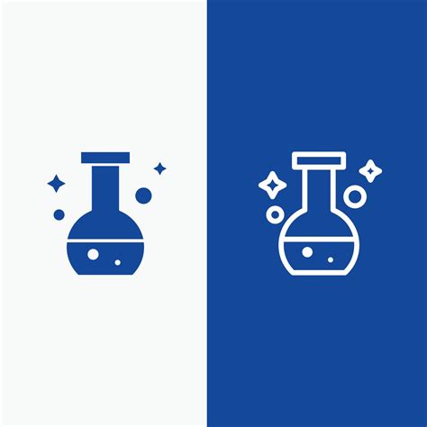 Tube Flask Lab Test Line And Glyph Solid Icon Blue Banner Line And Glyph Solid Icon Blue Banner
