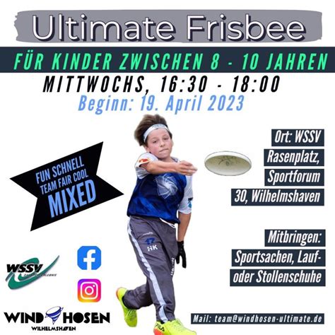 Neue Gruppen Beim Ultimate Frisbee Wilhelmshavener Schwimm Und