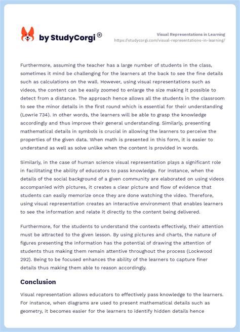 visual representations in learning free essay example