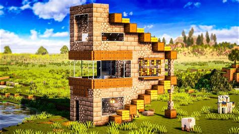 Minecraft How To Build A First Night Survival House Cinematic