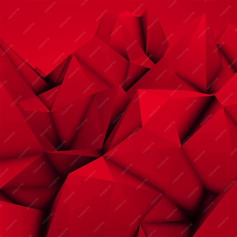 Premium Vector Red Abstract Lowpoly Polygonal Triangular Mosaic