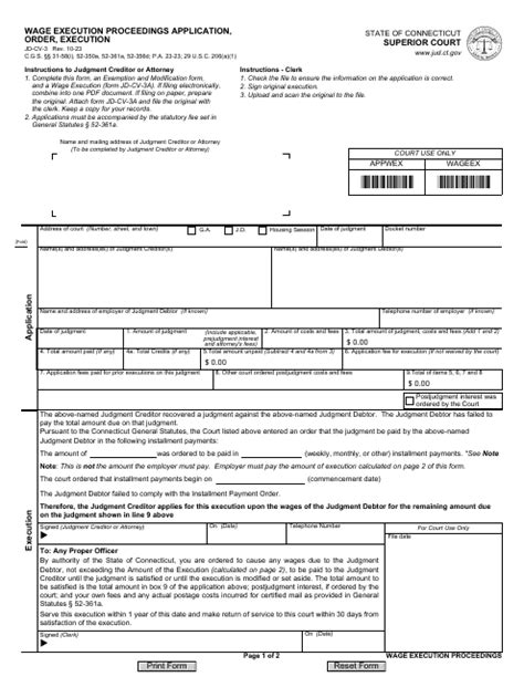 Form Jd Cv 3 Download Fillable Pdf Or Fill Online Wage Execution