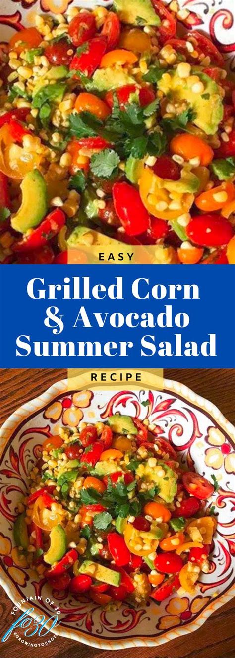 Fresh And So Delicious Grilled Corn And Avocado Summer Salad
