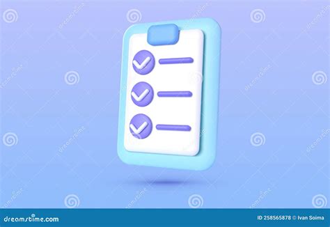 Document 3d Exam Checklist Icon Business Vector Icon 3d Check List Icon Vector Render