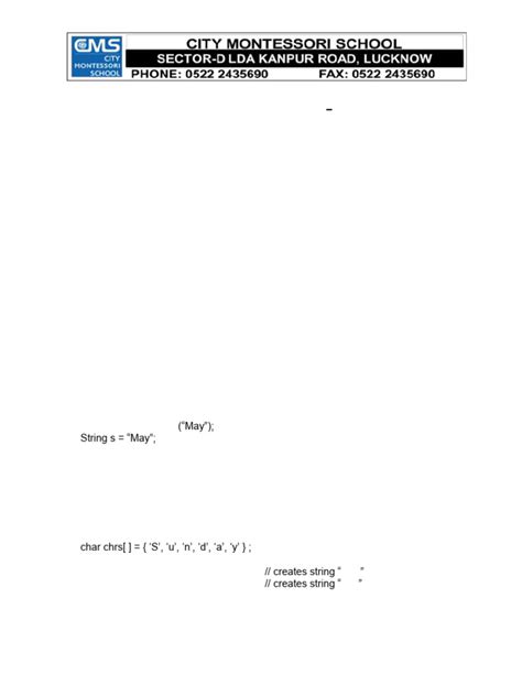 Ch 10 Strings In Java Pdf String Computer Science Formalism Deductive