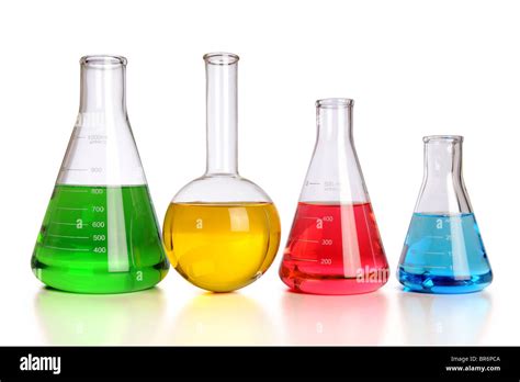 El Material De Vidrio De Laboratorio Con Las Reflexiones Sobre El