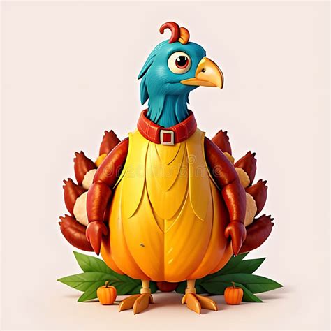 A Colorful Thanksgiving Turkey Generative Ai Stock Illustration