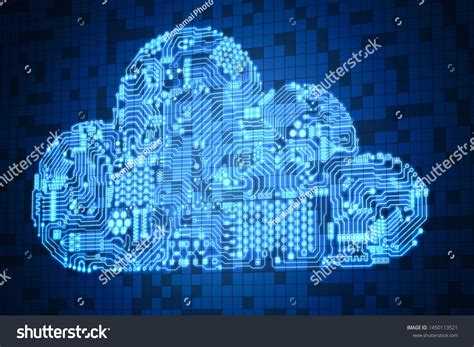 Cloud Computing Technology Concept 3d Rendering Stock Illustration