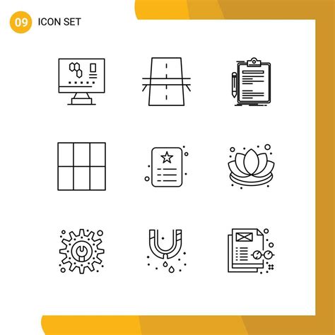 9 Creative Icons Modern Signs And Symbols Of Id Layout Highway Grid Done Editable Vector Design
