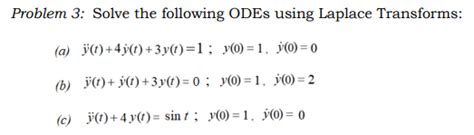 solved problem 3 solve the following odes using laplace