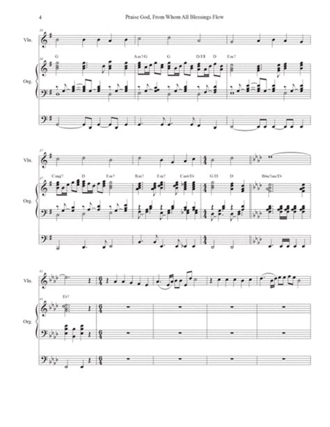 Praise God From Whom All Blessings Flow Violin Solo And Organ By