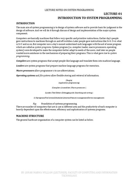 01.introduction To System Programming | PDF | Library (Computing) | Central Processing Unit