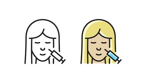 Rejuvenation Injections Icon Vector Symbol Woman Face Editable Vector