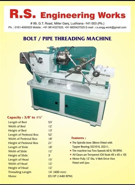 Rod Threading Machine At Rs 174000 थ्रेडिंग मशीन In Ludhiana Id
