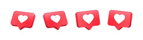 3d 하트 텍스트 상자 하트 아이콘 사랑 소셜 미디어 알림 채팅 상자의 소셜 미디어에 대한 사랑 아이콘 빨간 핀에 하트 아이콘처럼 설정합니다 말풍선 아이콘에 하트 세트입니다