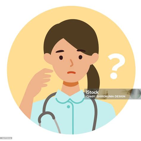 일하는 간호사 여자 건강 관리 개념여자 만화 캐릭터입니다 사람들은 프로필 아바타 및 아이콘에 얼굴을 맞춥니다 여자에게 묻는