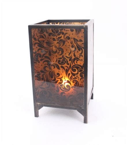 Vintage Cuboid Candle Holder With Floral Pattern 1 Frys Food Stores