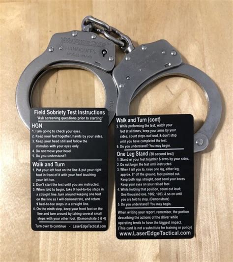 Leo And Military Aluminum Standardized Field Sobriety Test Instruction