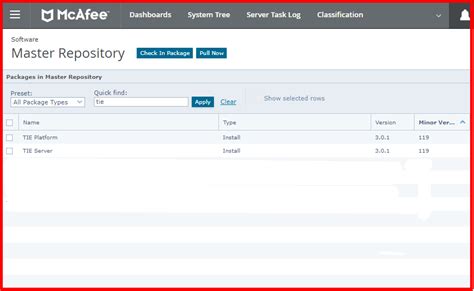 Update From McAfee TIE Server To McAfee TIE Server Version SYSTEMCONF